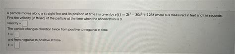 Solved A Particle Moves Along A Straight Line And Its Chegg