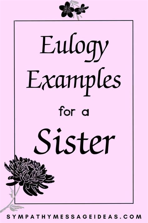 13 Eulogy Examples For A Sister Short And Long Samples Sympathy
