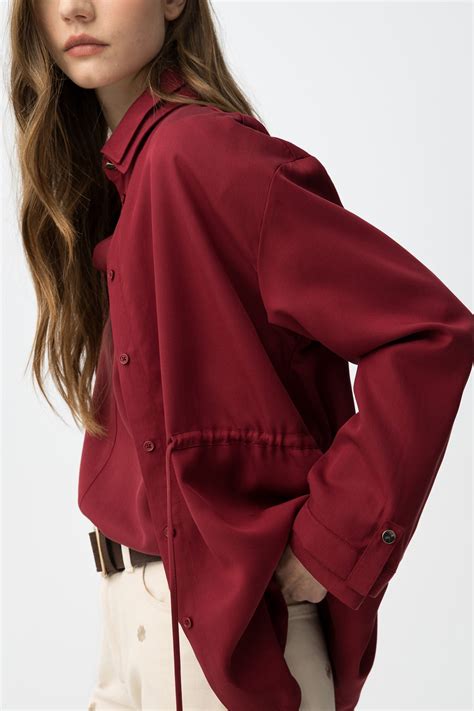 Dark Red Relaxed Shirt 10065174543 Tiffosi