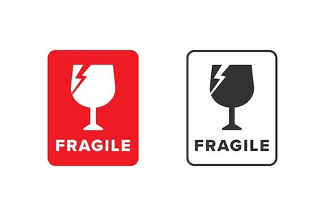 Premium Vector Fragile Icon Sign Red Color Vector Design
