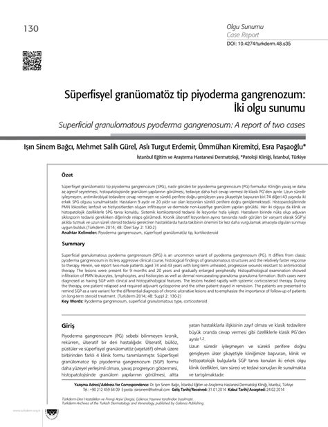 Pdf Superficial Granulomatous Pyoderma Gangrenosum A Report Of Two Cases