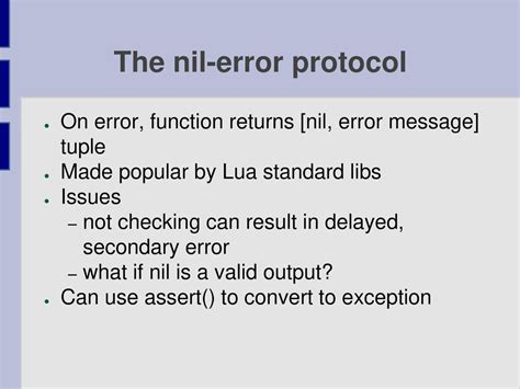 Exception Patterns In Lua Ppt Download
