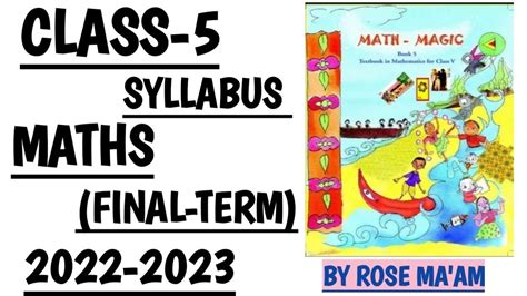 Icse Class 5 Maths Syllabus