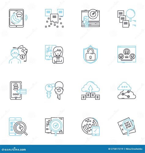 Online Platform Linear Icons Set Connectivity Accessibility