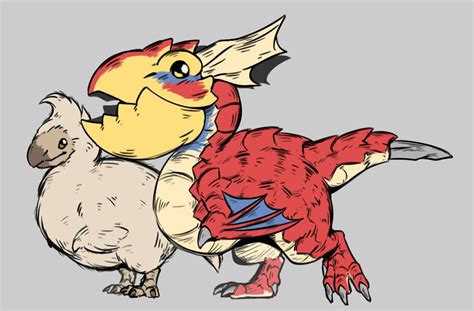 Yian Kut Ku And Seikret Monster Hunter And 1 More Drawn By Miqote