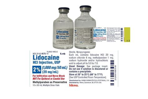 Lidocaine Hcl Injection Usp 2 50ml Multiple Dose Vials 1000 Mg50ml 10bx