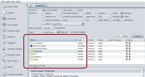 How To Find Permissions On Folders Packages Etc In Cognos Motio