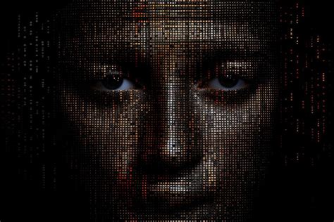 Premium Photo A Binary Code With Human Face Shape On Dark Background Generative Ai Aig27
