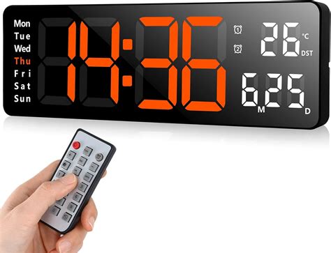 Fuloon Digital Wall Clock Led Wall Clock With 13 Inch Large Display Digital Alarm Clock With