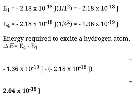 [solved] Calculate The Energy In Joules Required To Excite A Hydrogen