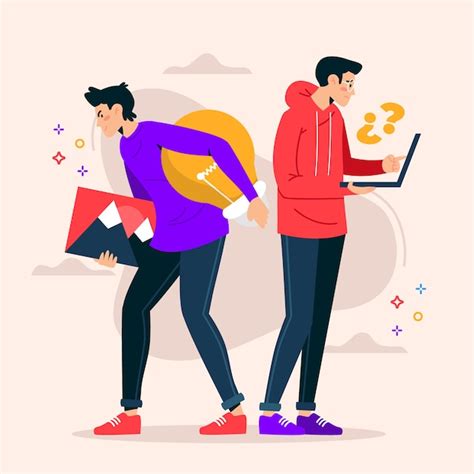 Plagiarism Concept Illustrated Free Vector