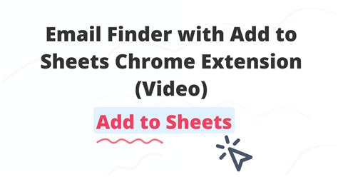 Email Finder With Add To Sheets Chrome Extension Video Add To Sheets Chrome Extension