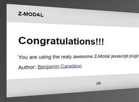Lightweight Modal And Dialog Javascript Library Z Modal Css Script
