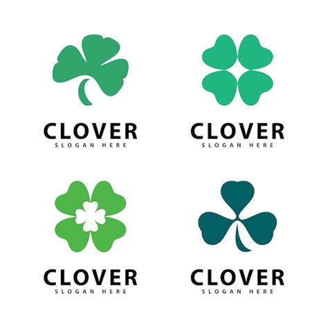 클로버 리프 로고 템플릿 디자인 프리미엄 벡터