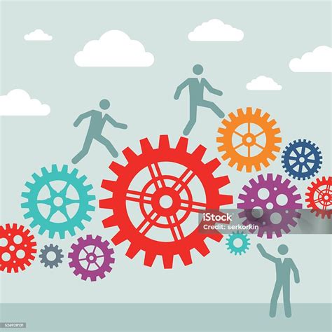 비즈니스 직원관리 및 기계 기어 휠벡터 일러스트 컨셉입니다 개념에 대한 스톡 벡터 아트 및 기타 이미지 개념 개념과 주제 건설 기계류 Istock