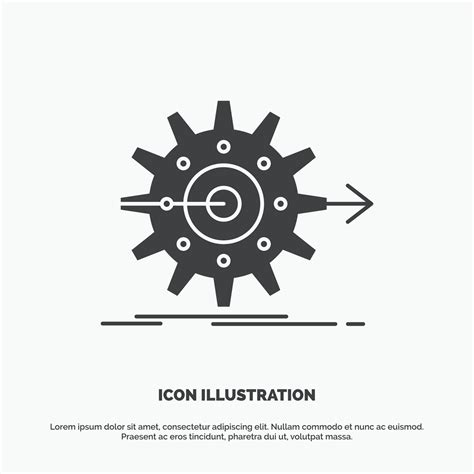 Performance Progress Work Setting Gear Icon Glyph Vector Gray Symbol For Ui And Ux Website