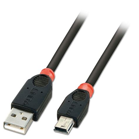 0 2m Usb 2 0 Cable Type A To Mini B Black From Lindy Uk