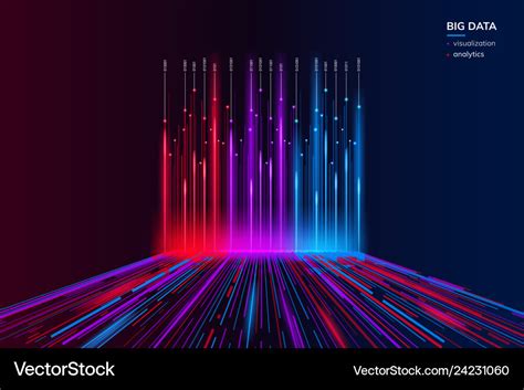 Big Data Or Bigdata Visualization Background Vector Image