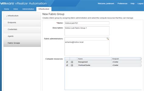 Vrealize Automation 7 Fabric Groups The It Hollow