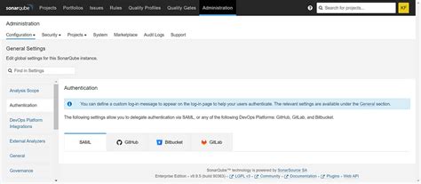 Sonarqube Authentication Doesnt Populate Any Configurations Sonarqube Server Community