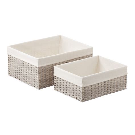 Montauk Woven Rectangular Storage Bins The Container Store