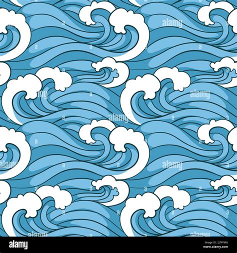 Hand Drawn Japanese Wave Pattern Vector Illustration Stock Vector Image And Art Alamy