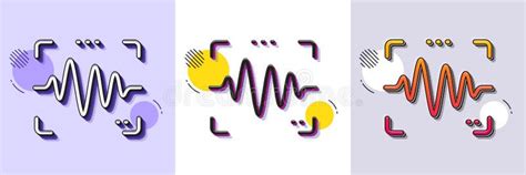 Voice Wave Line Icon Sound Scan Sign Halftone Dotted Pattern Vector Stock Vector