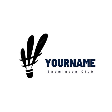 일러스트 셔틀콕 배드민턴 클럽 로고 템플릿 프리미엄 벡터