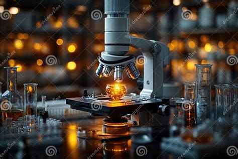 Closeup Of Microscopic Research Innovations In Microbiology Chemistry