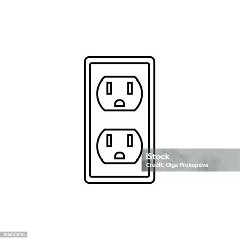 소켓 개념 선 아이콘입니다 선형 소켓 개념 개요 기호 디자인입니다 이 간단한 요소 그림 사용할 수 있습니다 웹 및 모바일 Ui Ux가 0명에 대한 스톡 벡터 아트 및 기타