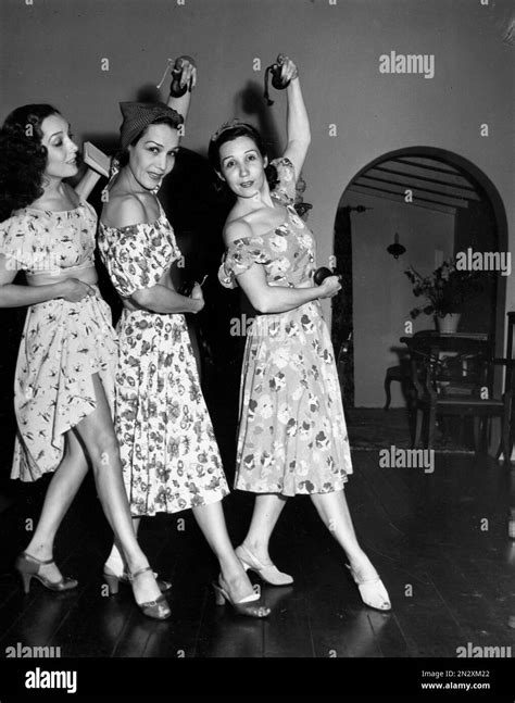Actress Lupe Velez Left Dances With Her Sisters Josephine Center And