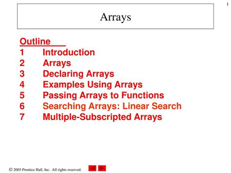 Arrays Outline 1 Introduction 2 Arrays 3 Declaring Arrays Ppt Download