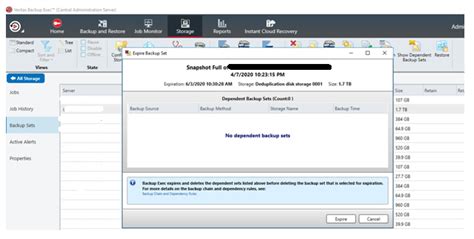 How To Remove Backup Sets In Veritas Backup Exec