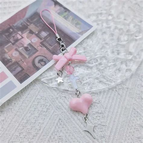 1 бр Висящ лък за мобилен телефон във формата на сърце Temu Bulgaria