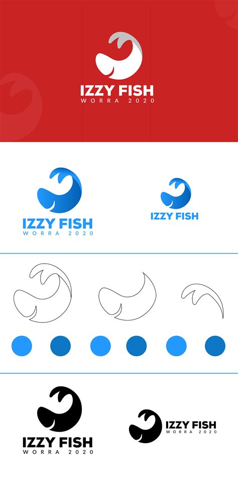 Izzy Fish Minimalist Logo Design Behance