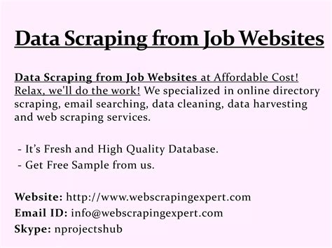 Data Scraping From Job Websites Ppt