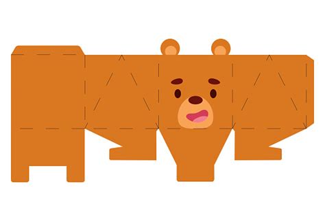 과자 사탕 작은 선물 빵집을 위한 파티 호의 상자 곰 디자인 패키지 템플릿 어떤 목적을 위한 훌륭한 디자인 생일 베이비 샤워 할로윈 크리스마스 벡터 스톡 일러스트레이션 0