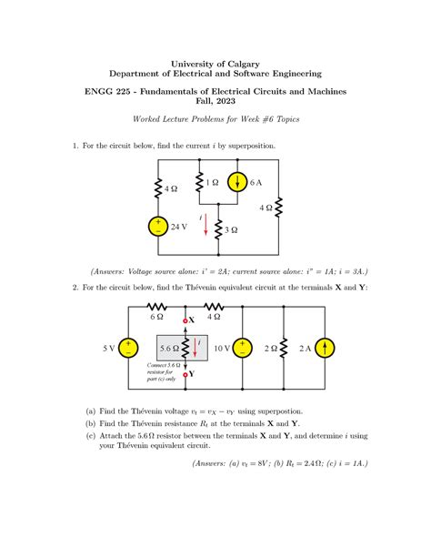 Week6 Lecture Probs Lecture Problems University Of Calgary Department Of Electrical And