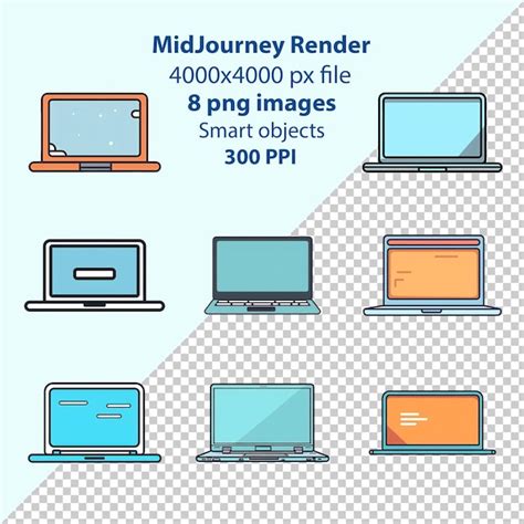 Laptop Line Illustration Psd High Quality Free Psd Templates For Download