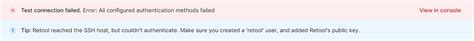 Ssh Test Connection Failed Error All Configured Authentication