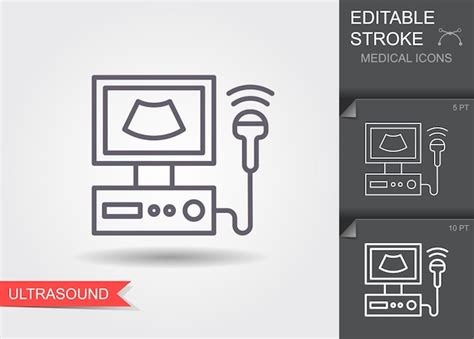Scanner à Ultrasons Symboles Médicaux Linéaires Avec Trait Modifiable