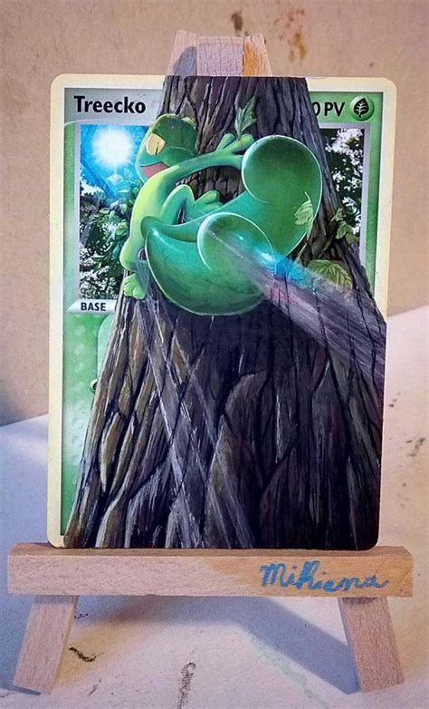Treecko painted card Pokémon Amino