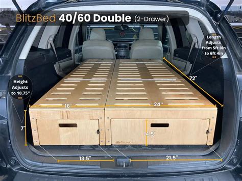 The Blitzbed Sleeping Platform For Suvs Double 40 602 Drawer