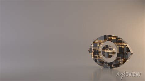 Light Background 3d Rendering Symbol Of Visibility Button Icon Wall