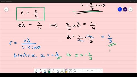 Solved A Polar Equation Of A Conic Is Given A Find The Eccentricity And The Directrix Of The
