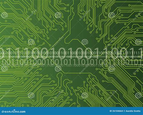 Circuit Board And Binary Code Stock Vector Illustration Of