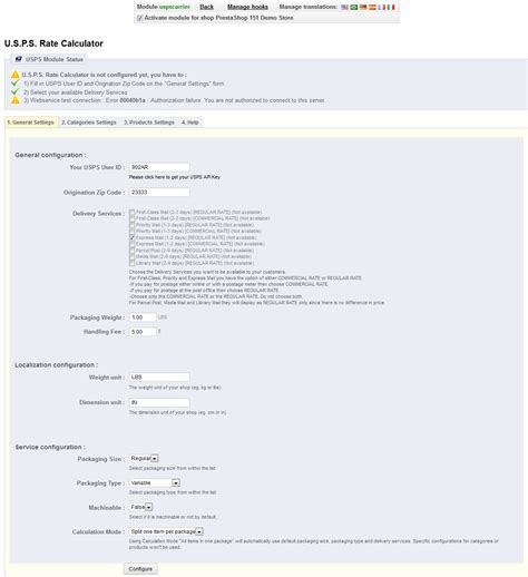Configuring Usps Carrier Module In Prestashop 15 Web Hosting Hub