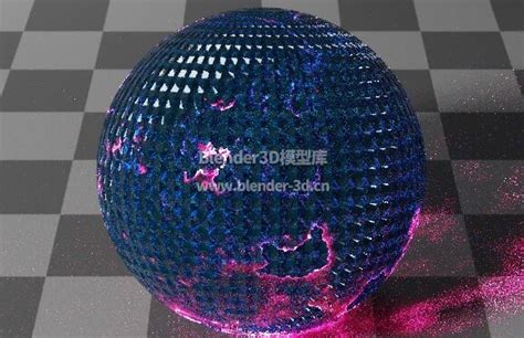 程序性彩色照明玻璃贴图 Blender材质球纹理贴图模型下载 Blender3d模型库