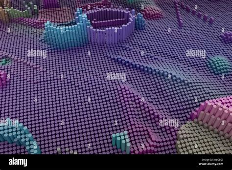 Colorful 3d Rendering Background Abstract Geometric Structure Block Shape Composition For