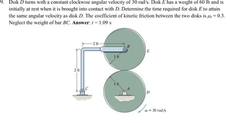 Solved Disk D Turns With A Constant Clockwise Angular